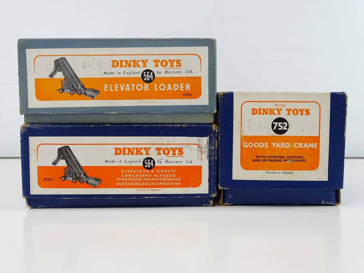 Lot 64 - A pair of DINKY 564 Elevator Loaders together