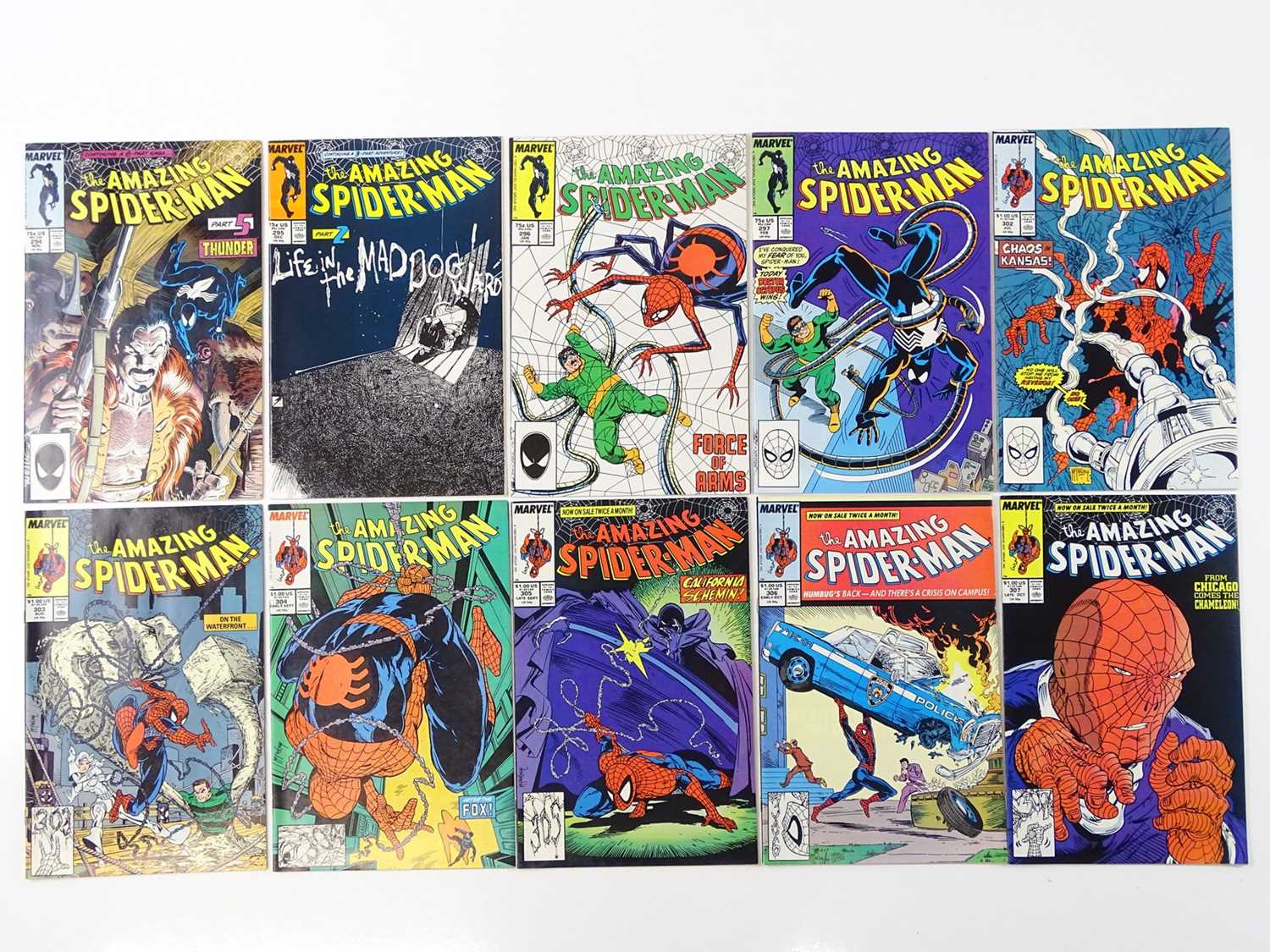 Lot 145 - AMAZING SPIDER-MAN #294, 295, 296, 297, 302,