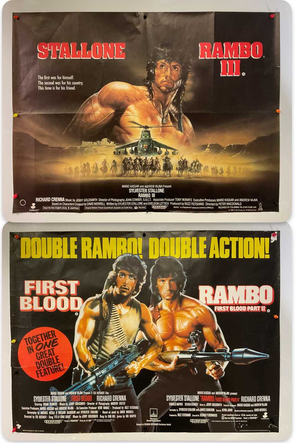 Lot 100 - RAMBO: A pair of UK Quad film posters for